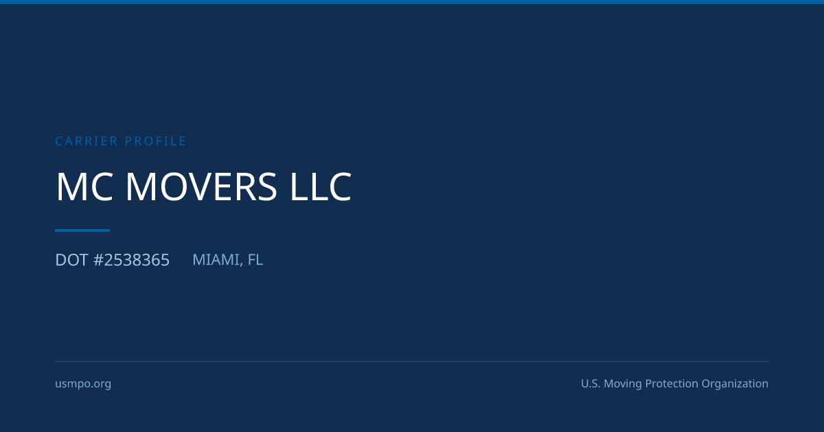 Mc Movers Llc Reviews, BBB Rating & USDOT #2538365 | USMPO | U.S ...