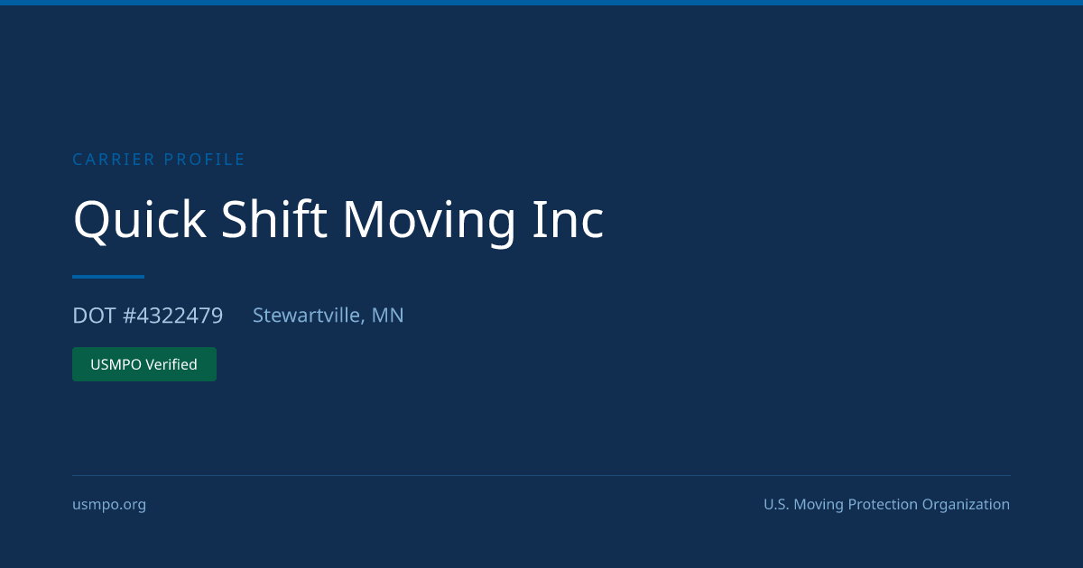 Quick Shift Moving Inc Reviewed | USMPO